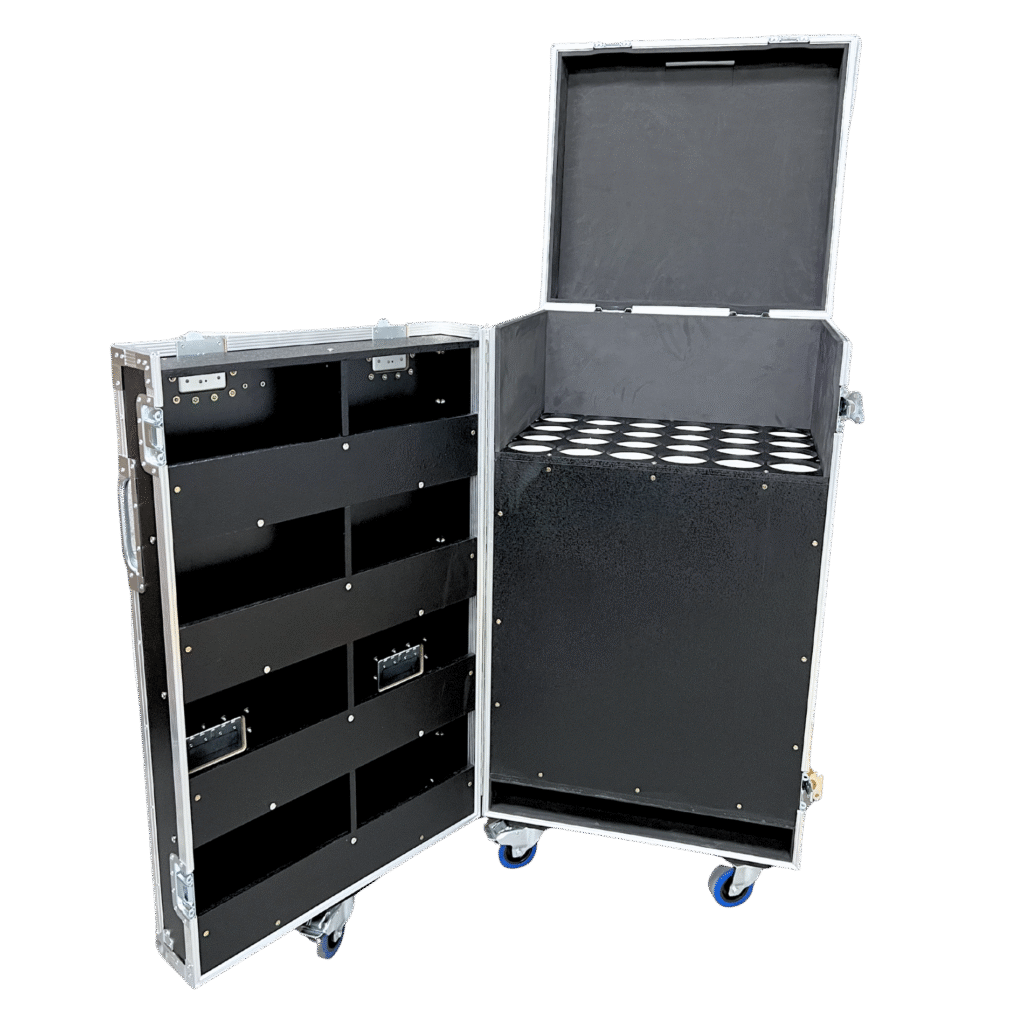 Ovation 24 Unit Mic Stand Case with 8 Shelves on Internal Door